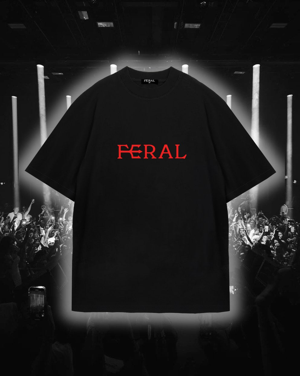 Feral Red Black Essentials Oversized Tee | Unisex Oversized - Feral ...