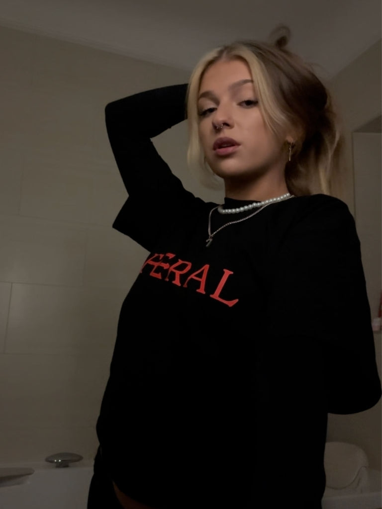 Feral Red Black Essentials Oversized Tee | Unisex Oversized - Feral ...