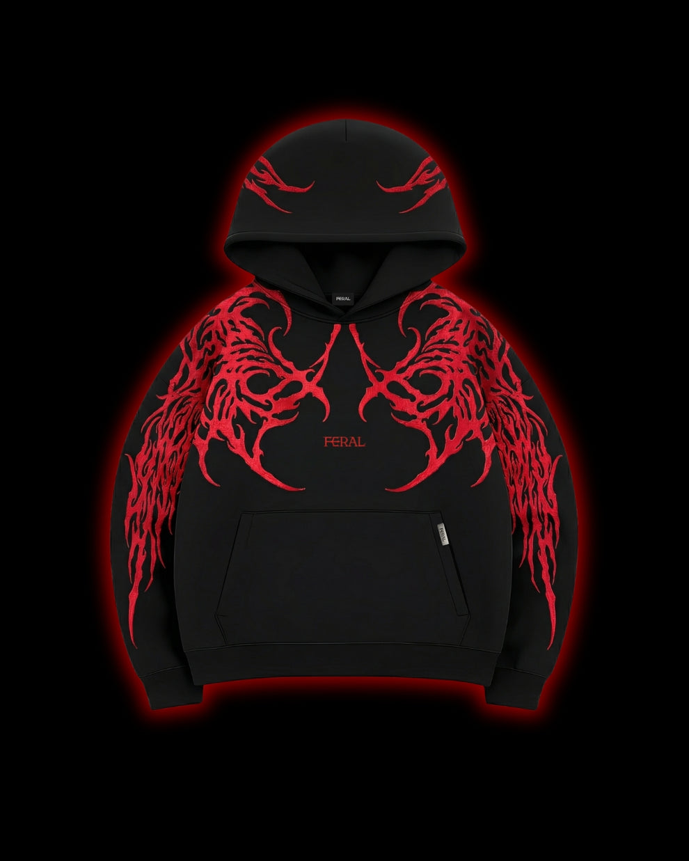 Devour Red Sigil Cyber Sigilism Hoodie | FERAL – FERAL CLOTHING