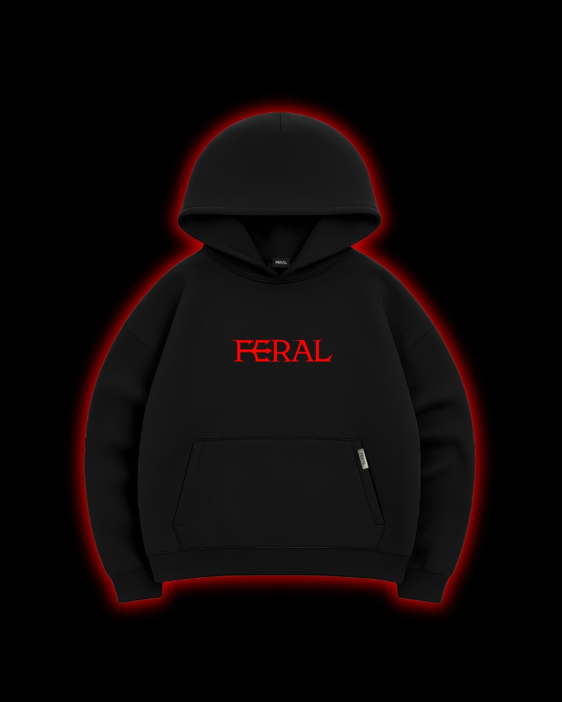 Feral Logo Hoodie Red - Premium Black Hoodie | Feral – FERAL CLOTHING